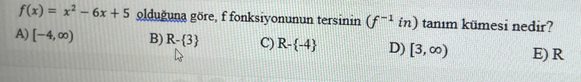 Solved f(x)=x2-6x+5 ﻿olduğuna göre, f ﻿fonksiyonunun | Chegg.com