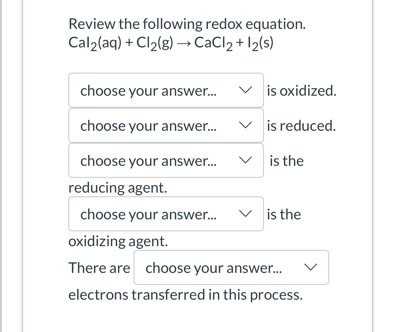 Solved Review the following redox | Chegg.com