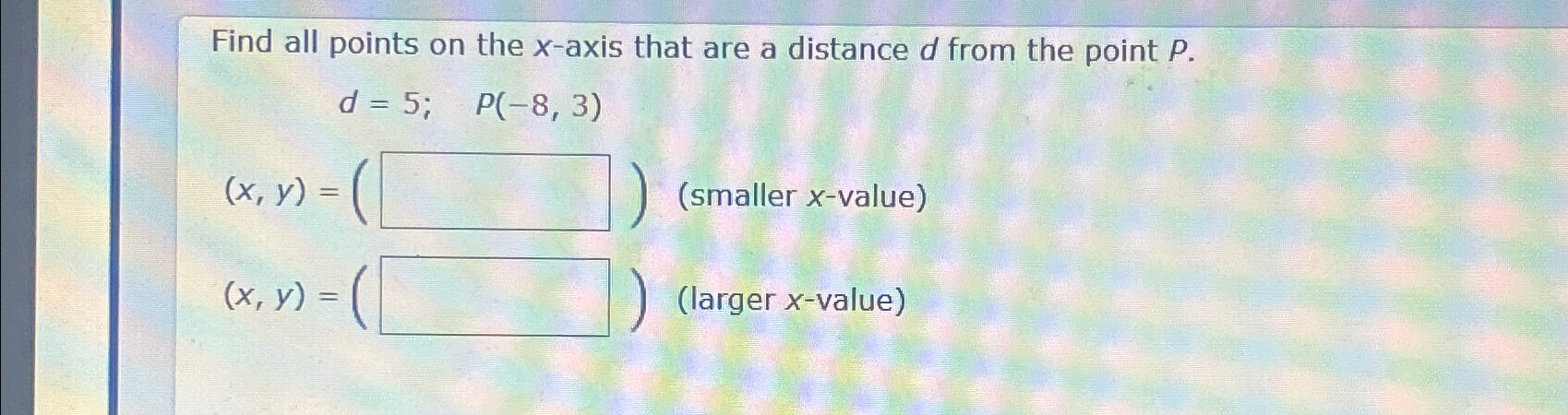 Solved Find all points on the x-axis that are a distance d | Chegg.com
