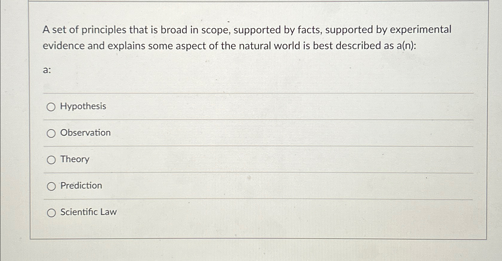 Solved A set of principles that is broad in scope, supported | Chegg.com