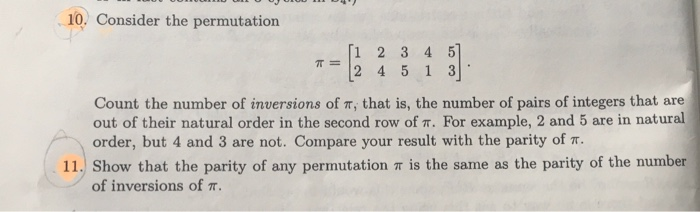 Solved 10. Consider the permutation [1 2 3 4 5] 2 4 5 1 3 | Chegg.com