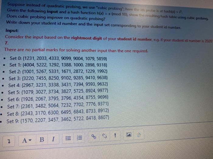 Solved Suppose instead of quadratic probing, we use Solved Suppose instead of quadratic probing, we use