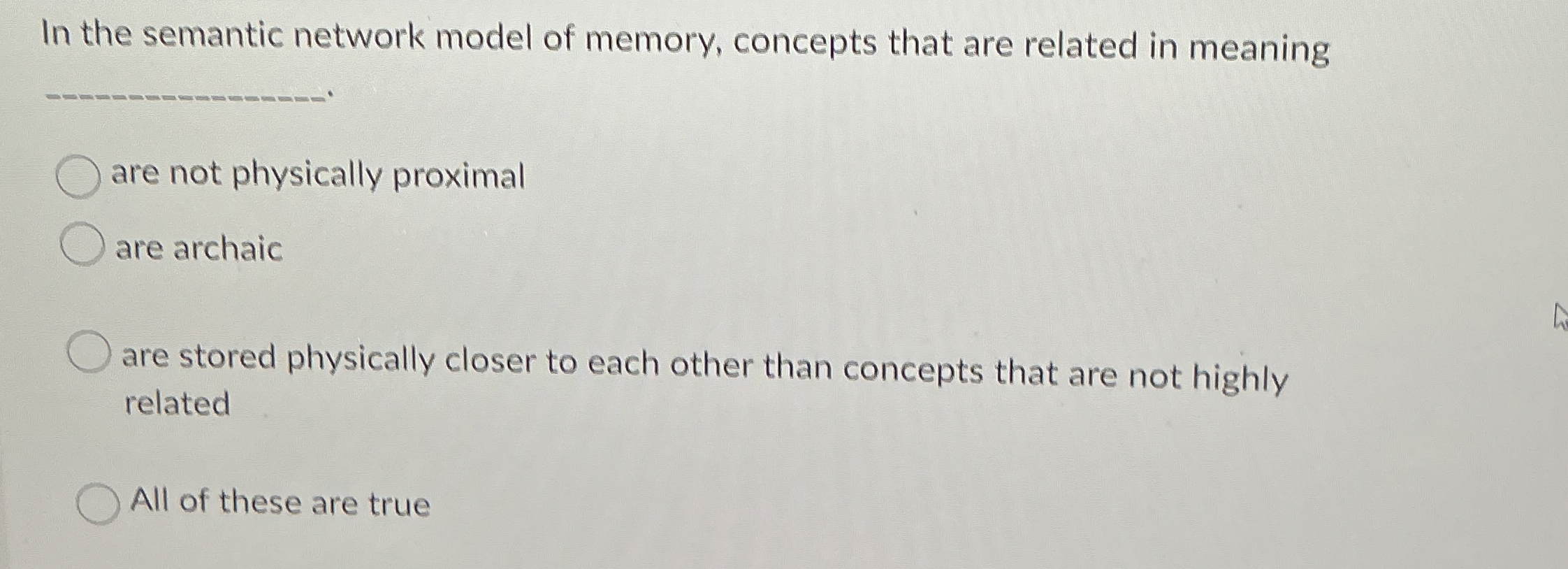 Solved In the semantic network model of memory, concepts | Chegg.com