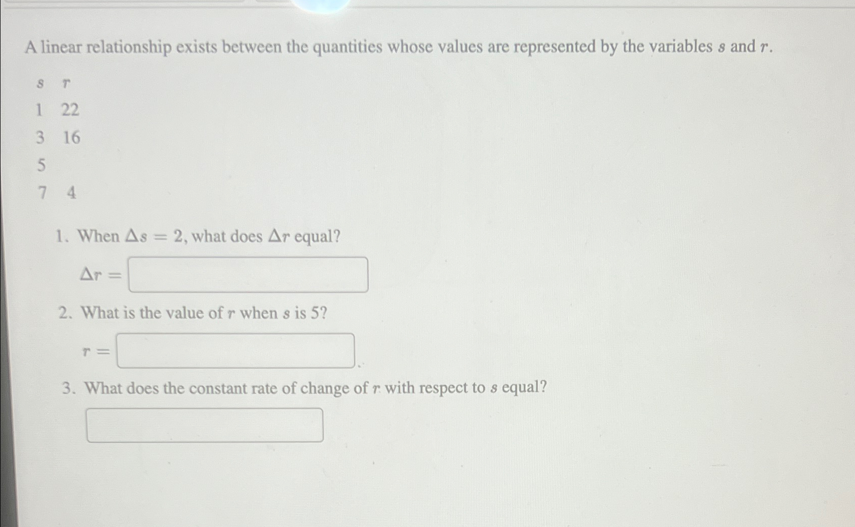 Solved A linear relationship exists between the quantities | Chegg.com