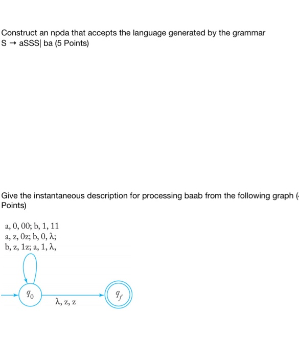 Solved Construct an npda that accepts the language generated | Chegg.com