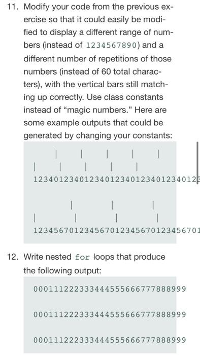 11. Modify your code from the previous ex- ercise so | Chegg.com