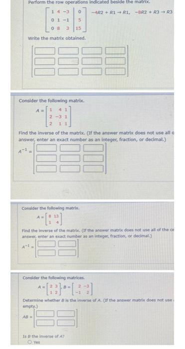 Solved ⎣⎡100418−3−130515⎦⎤−4R2+R1→R1+−8R2+R3→R3 Write the | Chegg.com