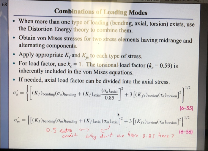 Solved 68 Combinations of Loading Modes • When more than one | Chegg.com