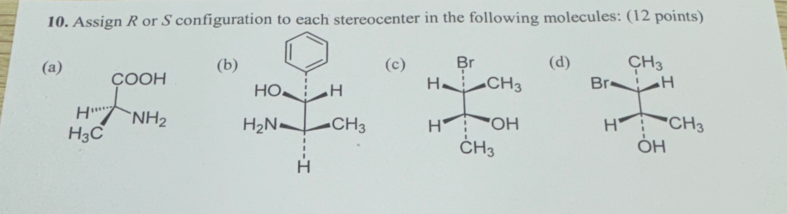 Solved Assign R ﻿or S ﻿configuration to each stereocenter in | Chegg.com