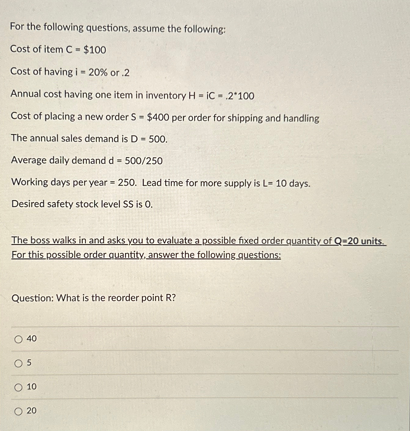 Solved For the following questions, assume the | Chegg.com