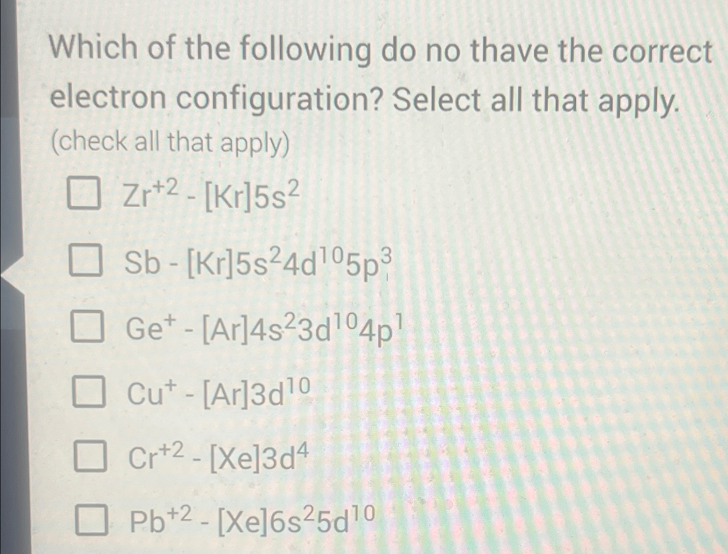 Solved Which of the following do no thave the correct | Chegg.com