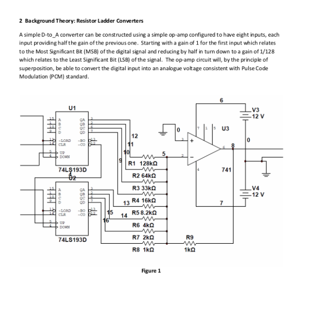 Solved 2 Background Theory: Resistor Ladder Converters A | Chegg.com