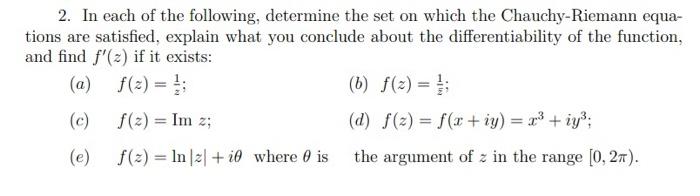 Solved 2. In each of the following, determine the set on | Chegg.com