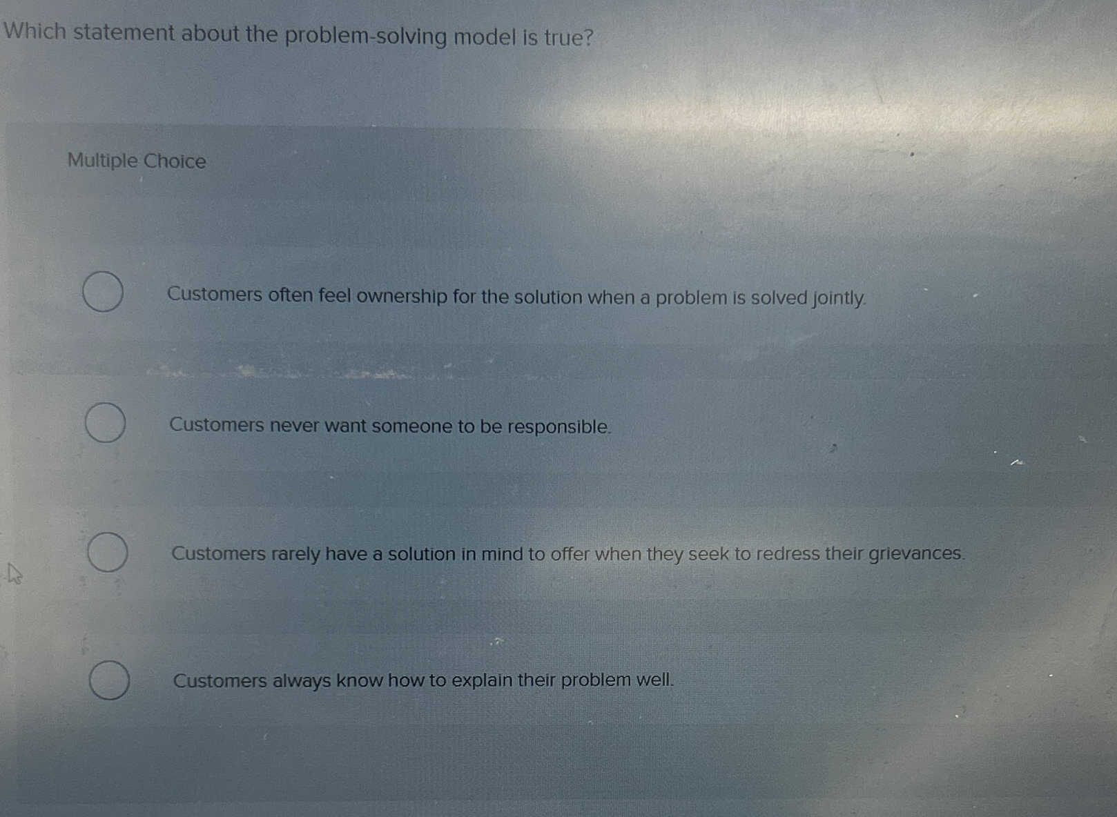 Solved Which statement about the problem-solving model is | Chegg.com