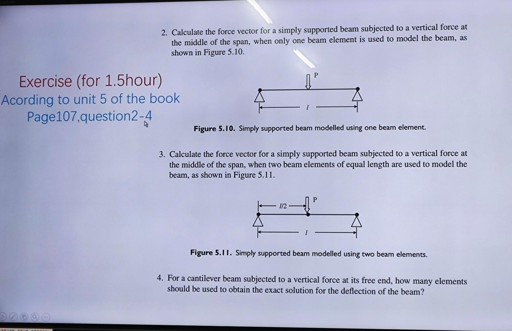 Solved 2. Calculate the force vector for a simply supported | Chegg.com