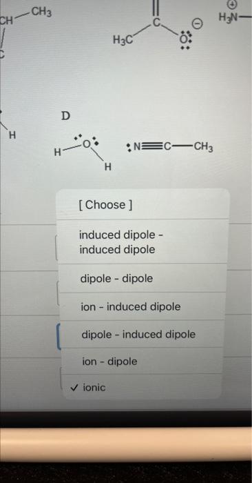 Solved Match the non-covalent interactions with the | Chegg.com