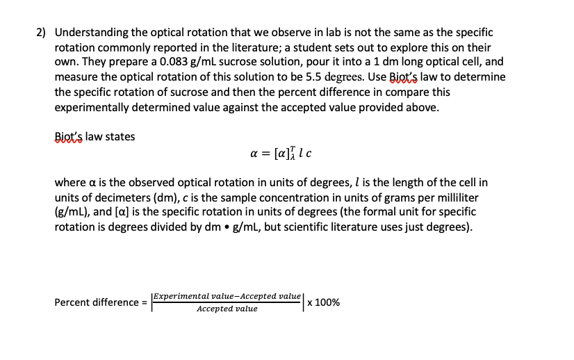 Solved Understanding the optical rotation that we observe in | Chegg.com