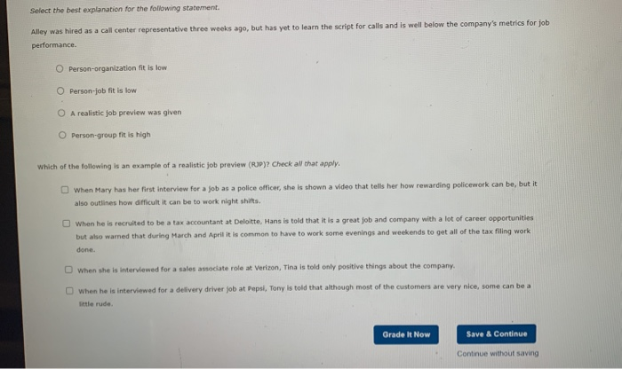 Solved 1. Individual differences, 'fit,' and the role of | Chegg.com