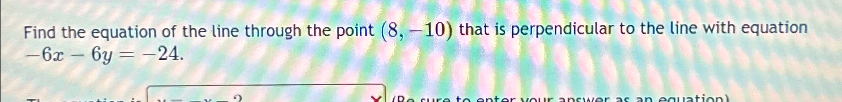 Solved Find the equation of the line through the point | Chegg.com