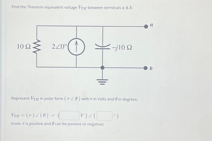 Solved Find the Thevenin equivalent voltage VTH between | Chegg.com