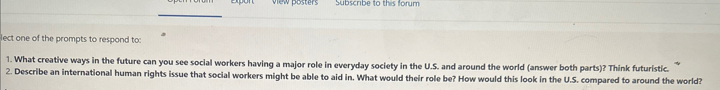 Solved lect one of the prompts to respond to:What creative | Chegg.com
