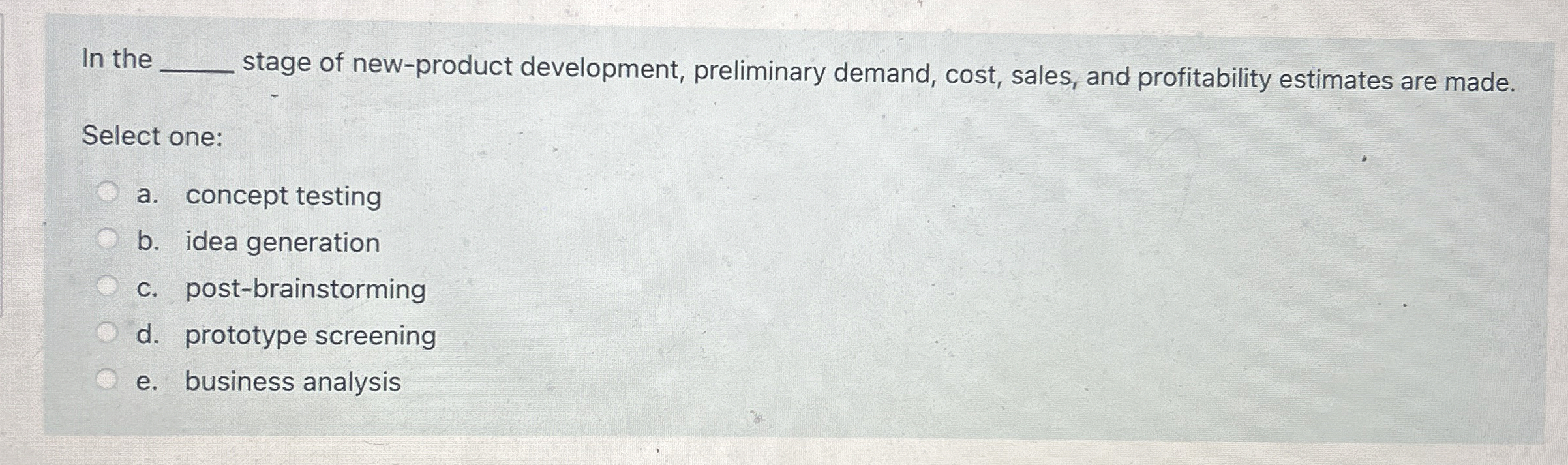 Solved In the ﻿stage of new-product development, | Chegg.com