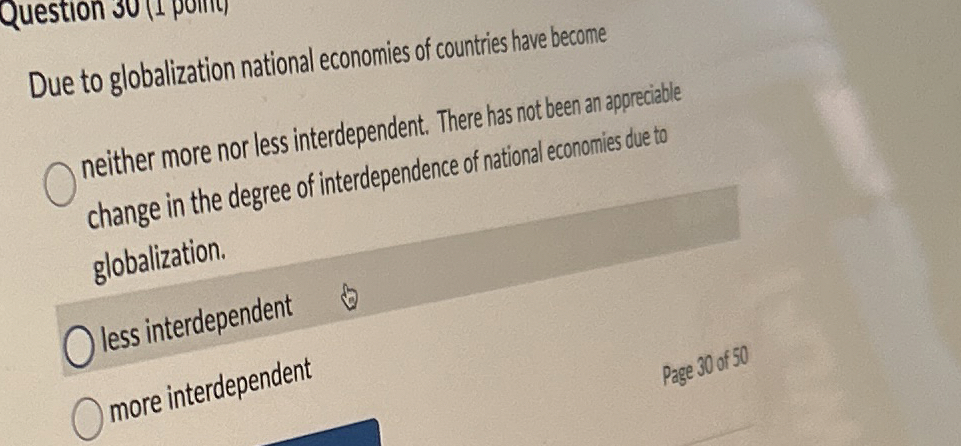 Solved Due to globalization national economies of countries | Chegg.com