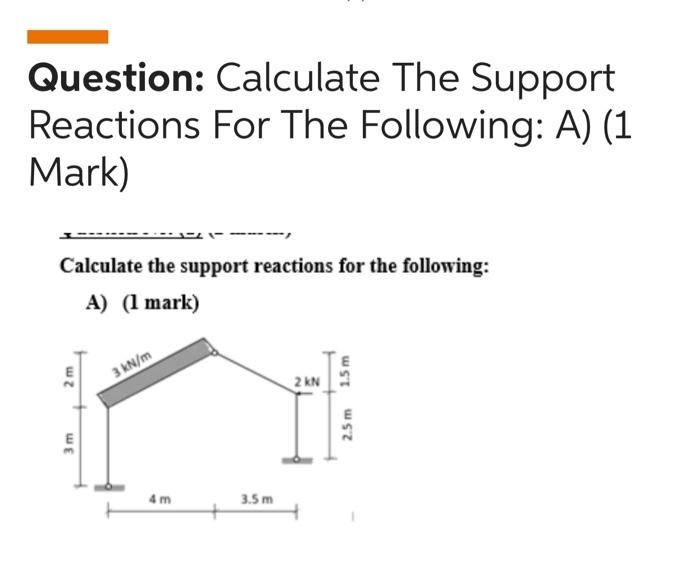 Solved Question: Calculate The Support Reactions For The | Chegg.com