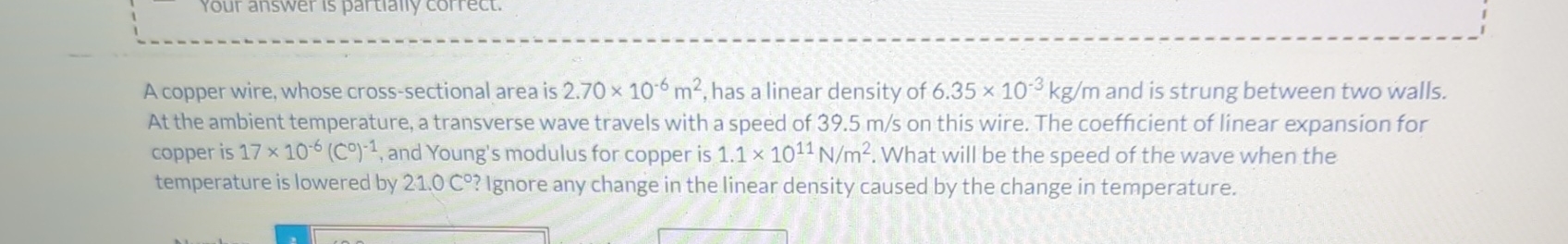Solved A copper wire, whose cross-sectional area is | Chegg.com