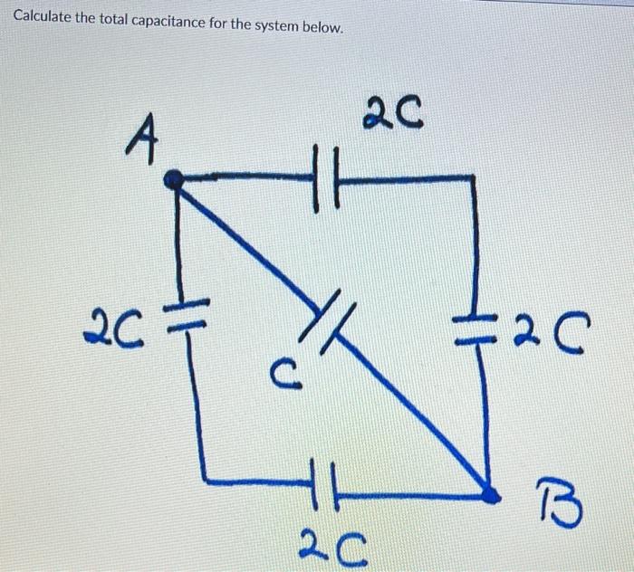 Solved Calculate the total capacitance for the system below. | Chegg.com