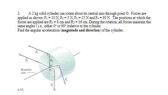 Solved A 2kg ﻿solid cylinder can rotate about its central | Chegg.com