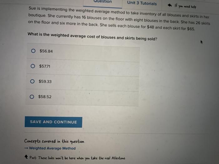Solved uestion Unit 3 Tutorials If you need help Sue is | Chegg.com