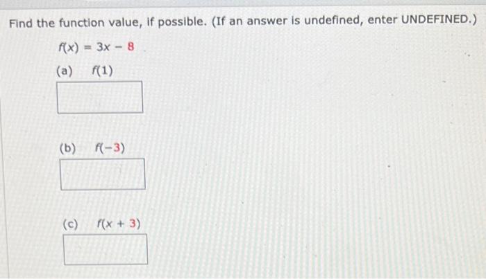 Solved Find The Function Value If Possible If An Answer