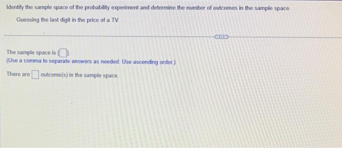Solved Identify the sample space of the probability | Chegg.com
