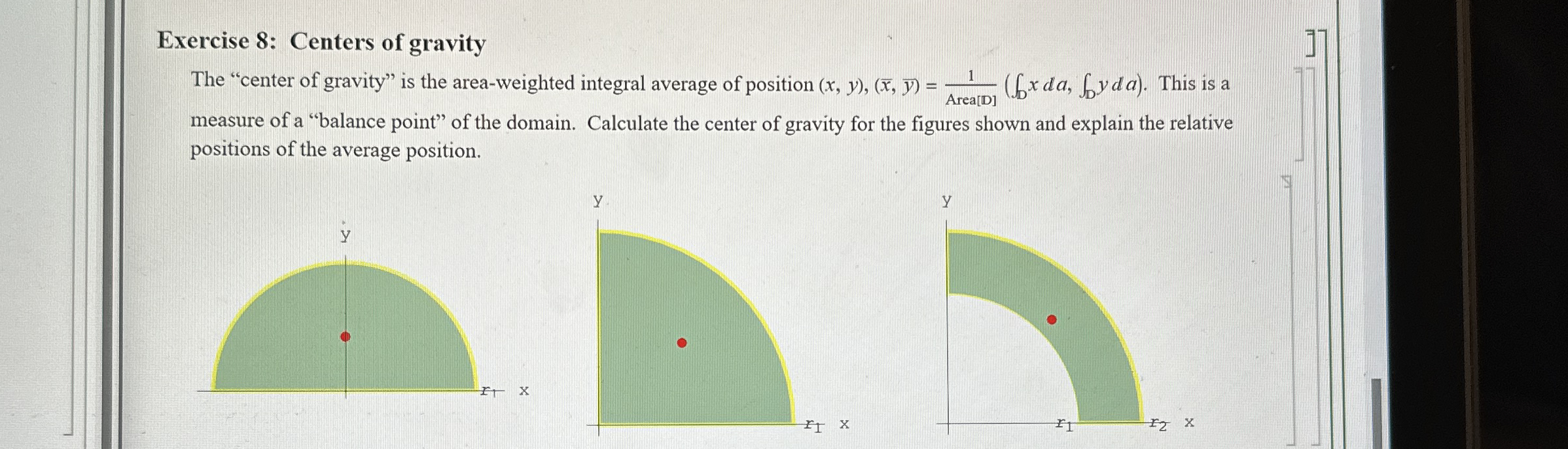 Solved Exercise 8: Centers of gravityThe "center of gravity" | Chegg.com