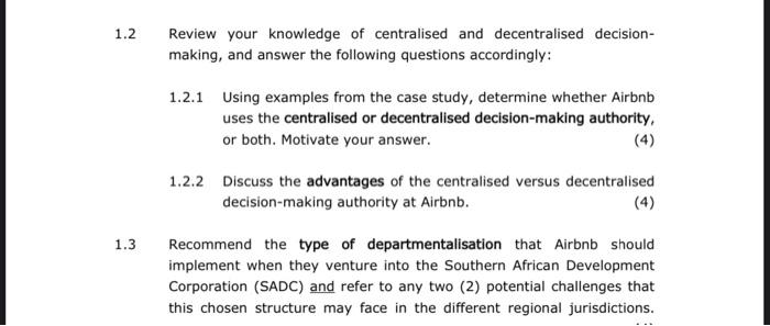 Solved Airbnb business model and organisational structure | Chegg.com
