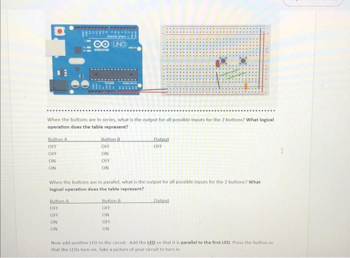 Solved D Button A OFF OFF ON ON DIGITAL (PWM-) O UNO ARDUINO | Chegg.com