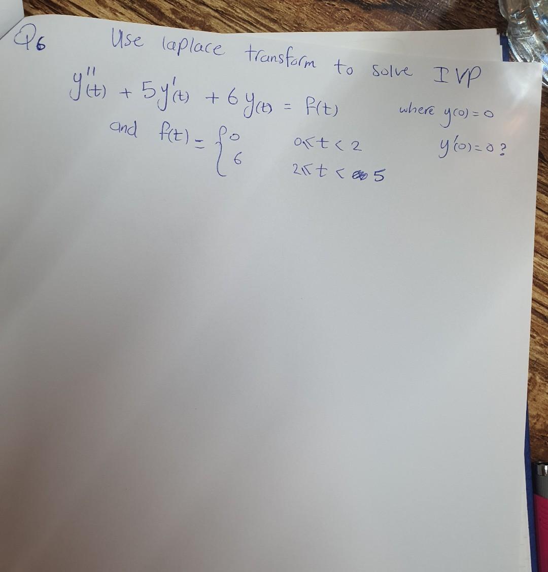 Solved Q6 Use laplace transform to solve IVP | Chegg.com