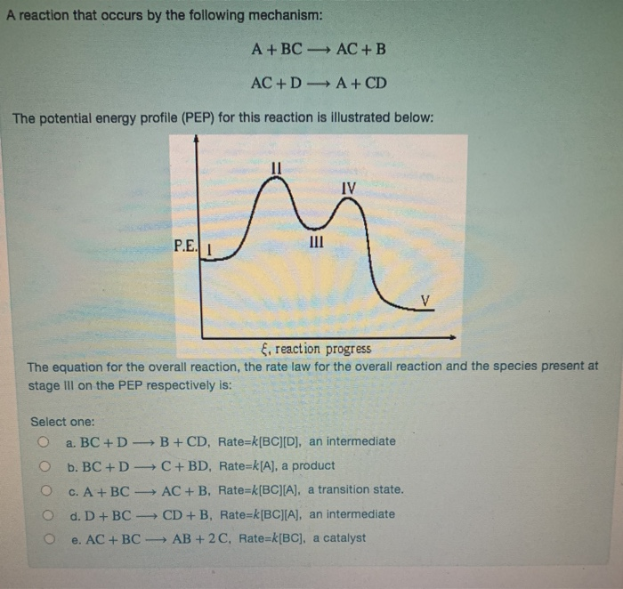 Solved A reaction that occurs by the following mechanism: A | Chegg.com
