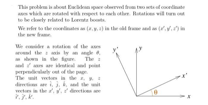 Solved This problem is about Euclidean space observed from | Chegg.com