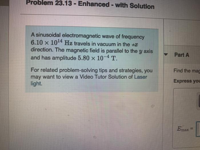 Solved Problem 23.13 - Enhanced - with Solution A sinusoidal | Chegg.com