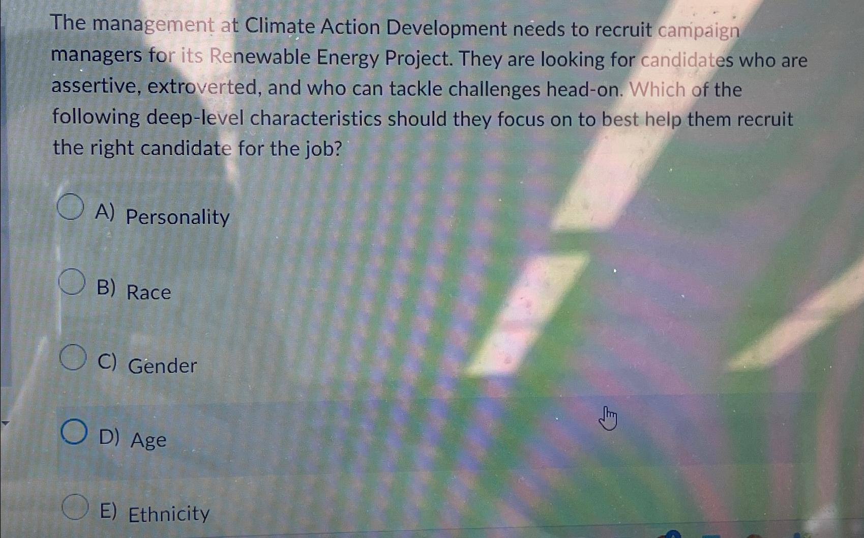 Solved The management at Climate Action Development needs to | Chegg.com