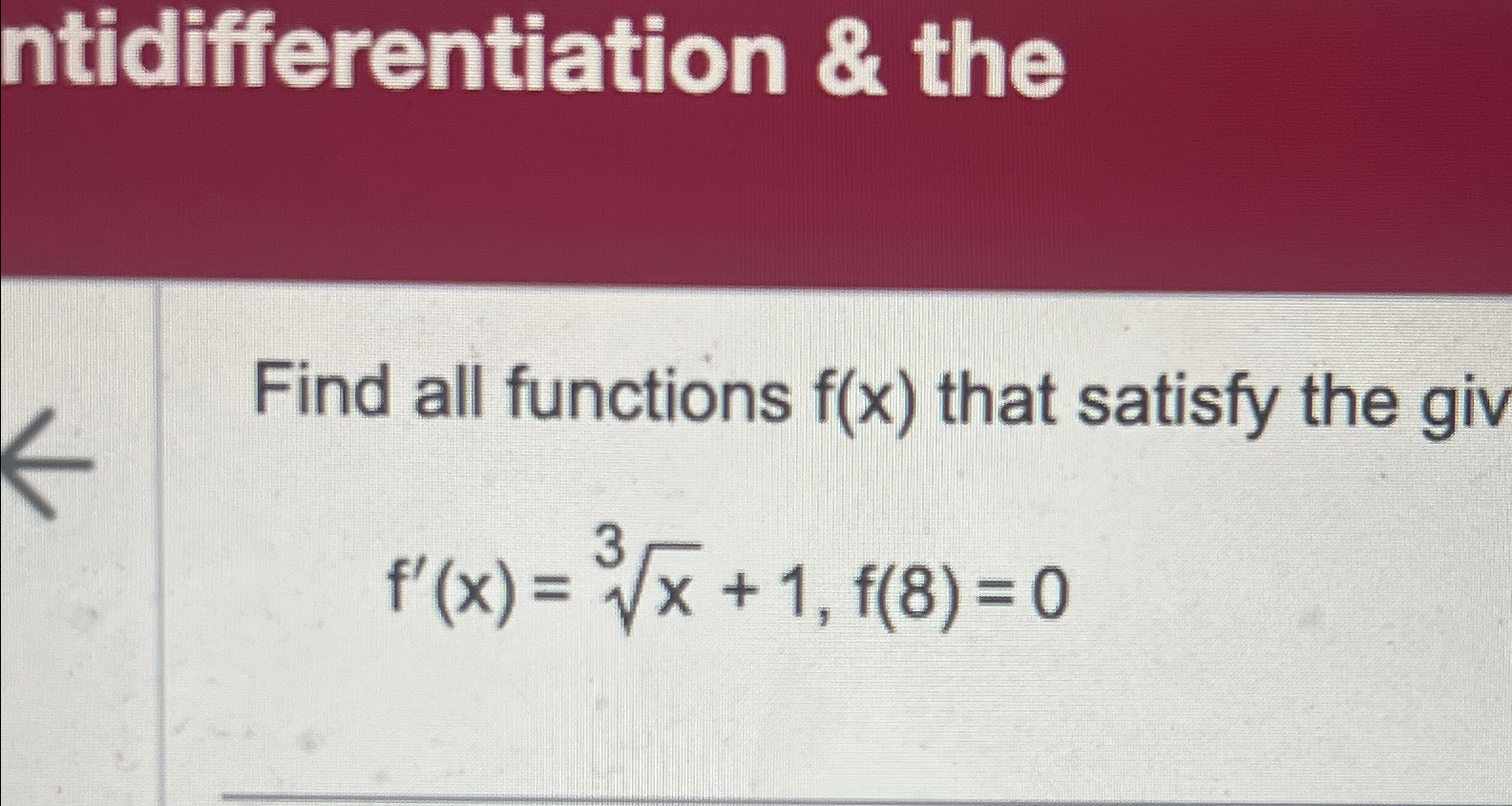 Solved ntidifferentiation & theFind all functions f(x) ﻿that | Chegg.com