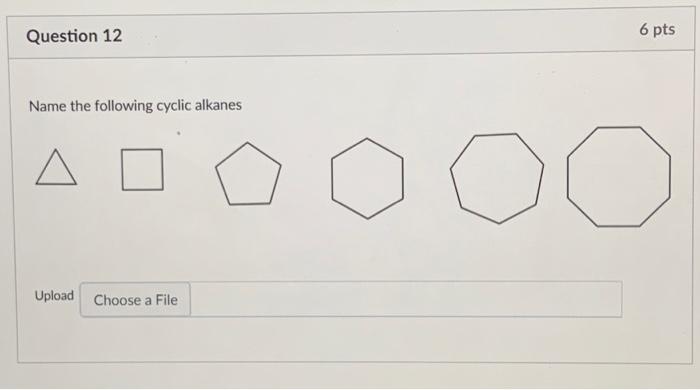 Solved Name the following cyclic alkanes | Chegg.com