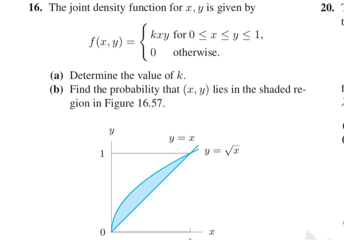 Solved 16. The joint density function for x,y is given by | Chegg.com