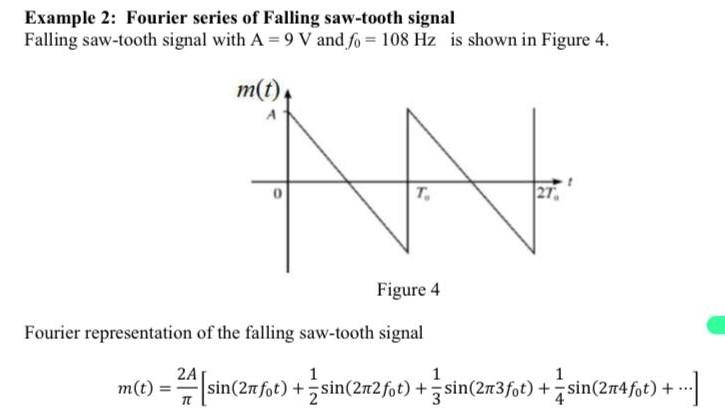 Solved Example 2: Fourier series of Falling saw-tooth signal | Chegg.com