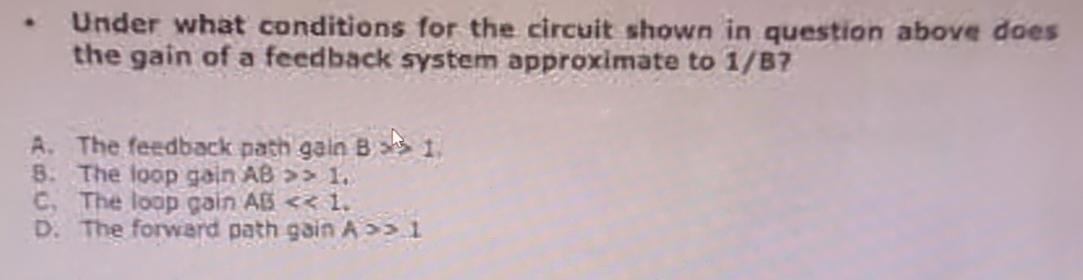 Solved Under what conditions for the circuit shown in | Chegg.com