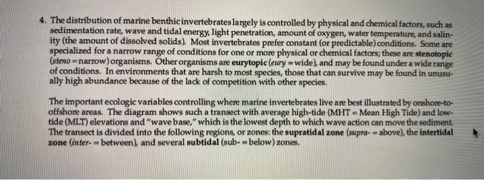 Solved 4. The distribution of marine benthic invertebrates | Chegg.com