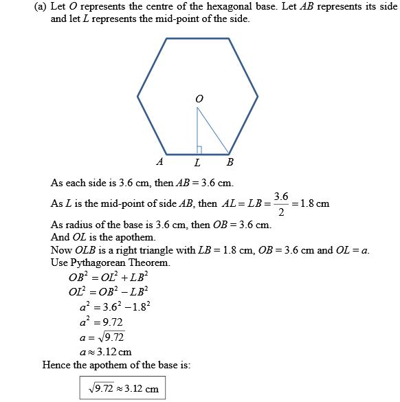 Hexagonal Pyramid Surface Area