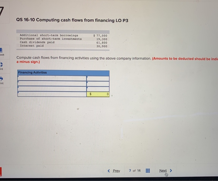 Solved QS 16-10 Computing cash flows from financing LO P3 | Chegg.com